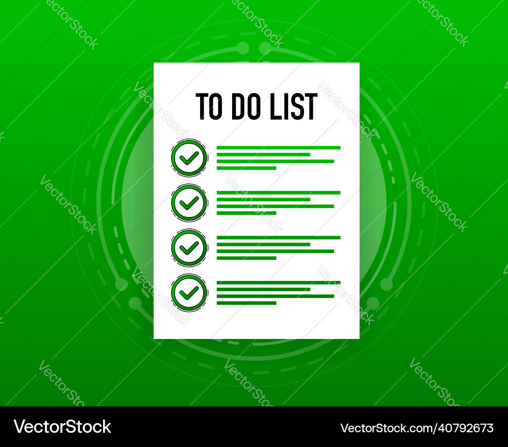 To do list or check list paper sheets with mark Vector Image