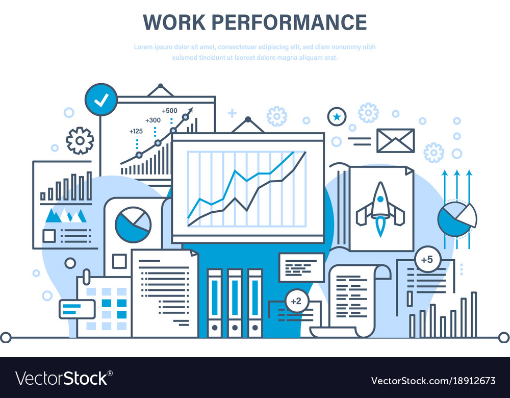 Work performance teamwork analysis planning Vector Image