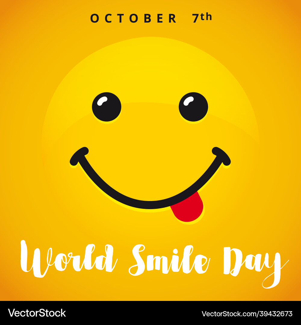 World smile day banner round Royalty Free Vector Image