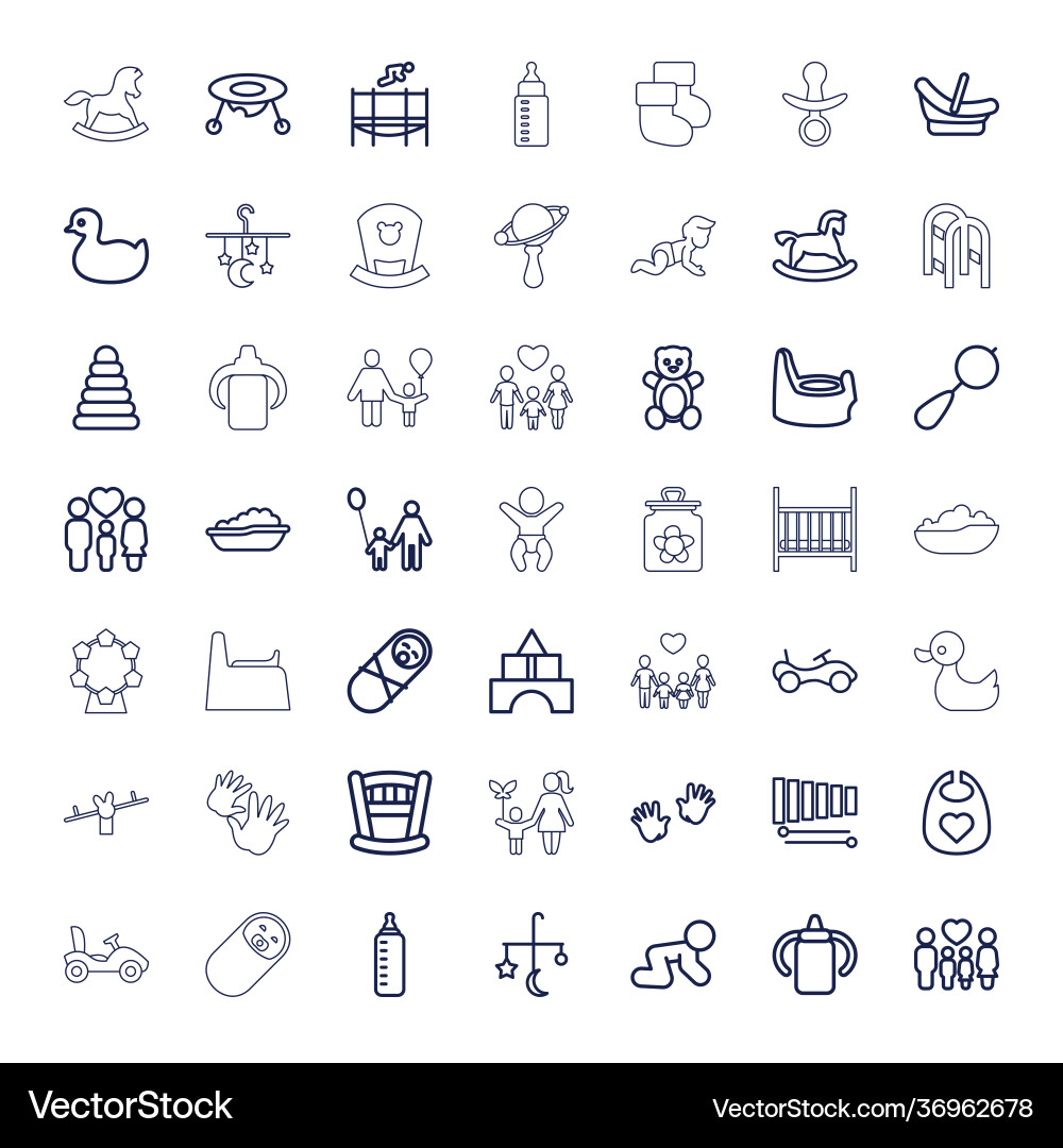 49 childhood icons Royalty Free Vector Image - VectorStock