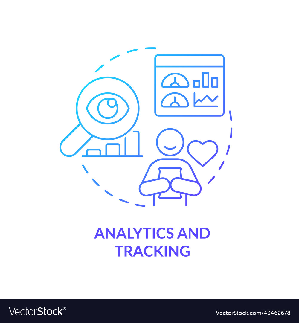 Analytics and tracking blue gradient concept icon Vector Image