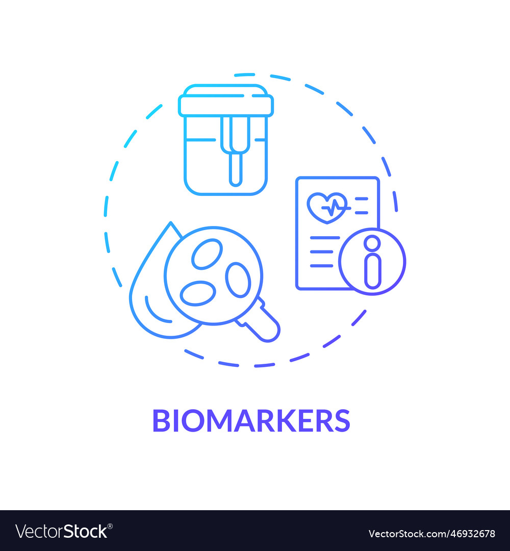 Biomarkers blue gradient concept icon Royalty Free Vector