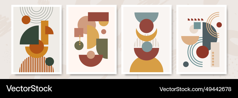 Boho modern minimalist abstract line art print Vector Image