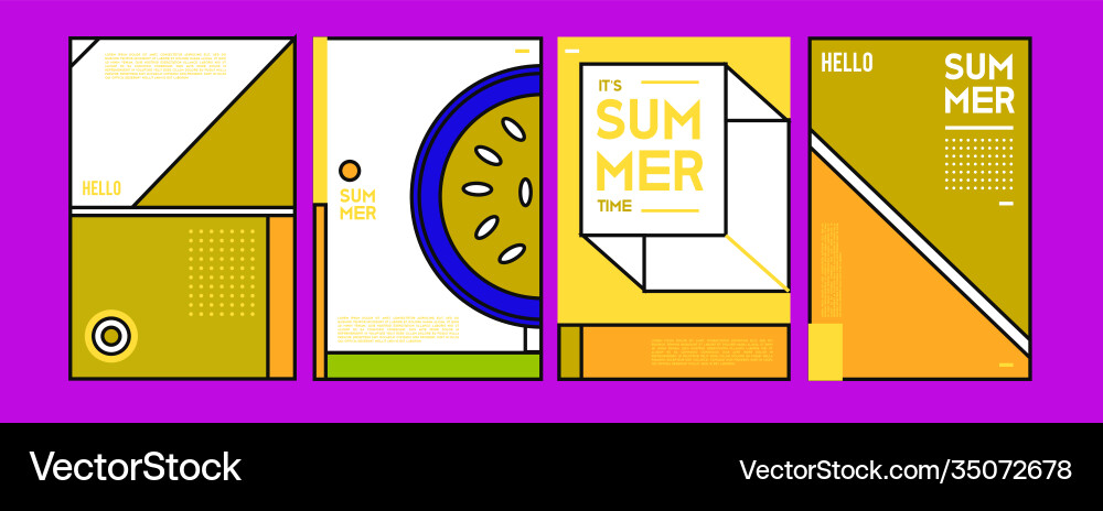 Colorful geometric summer background 2021 Vector Image