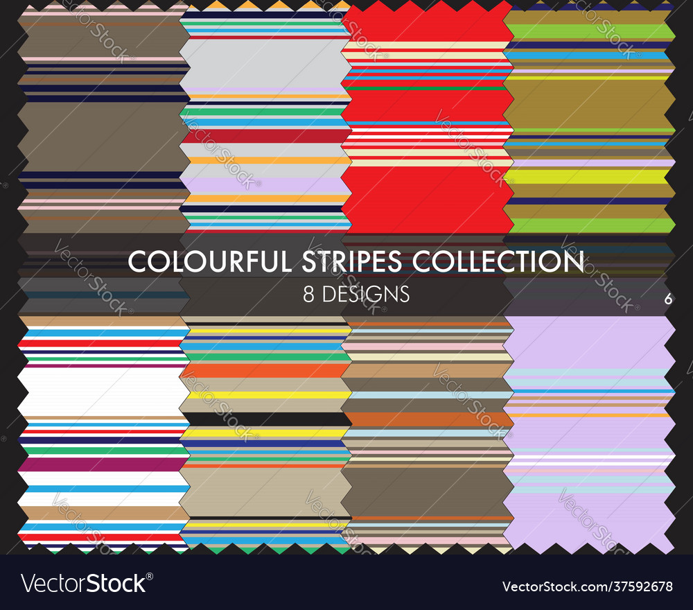 Colourful stripe seamless pattern collection Vector Image