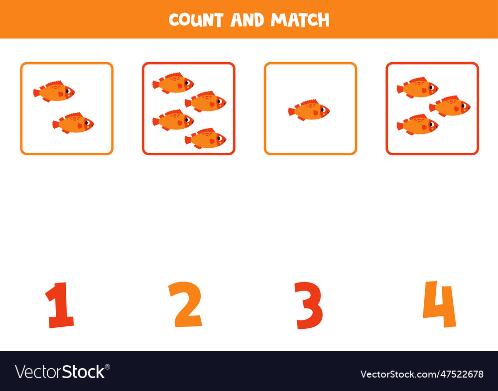 Counting game for kids count all sea bass Vector Image