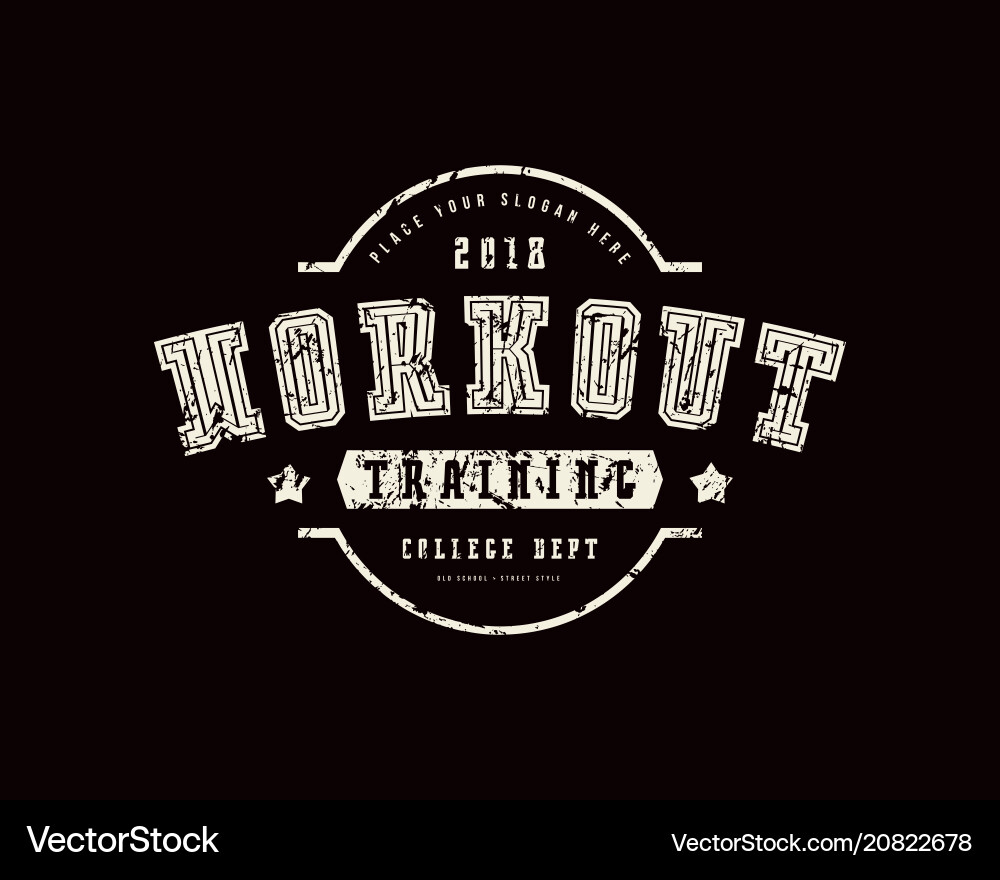 Emblem of workout club Royalty Free Vector Image