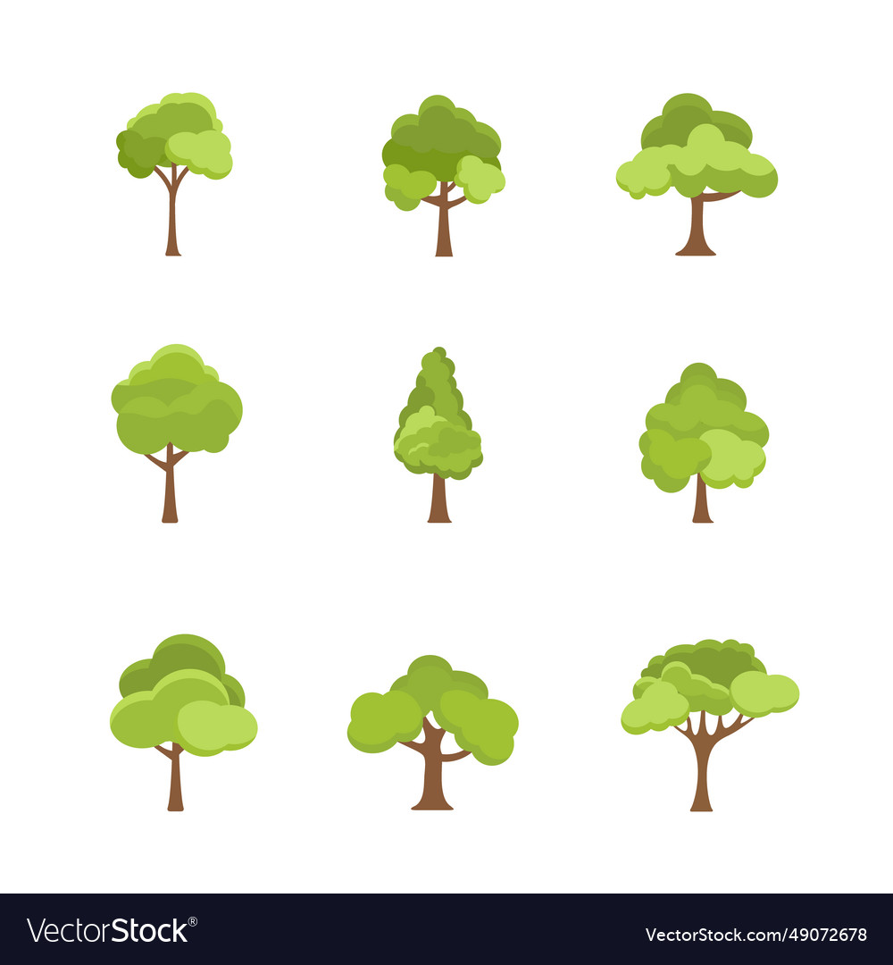 Flat tree icon trees forest simple plant Vector Image