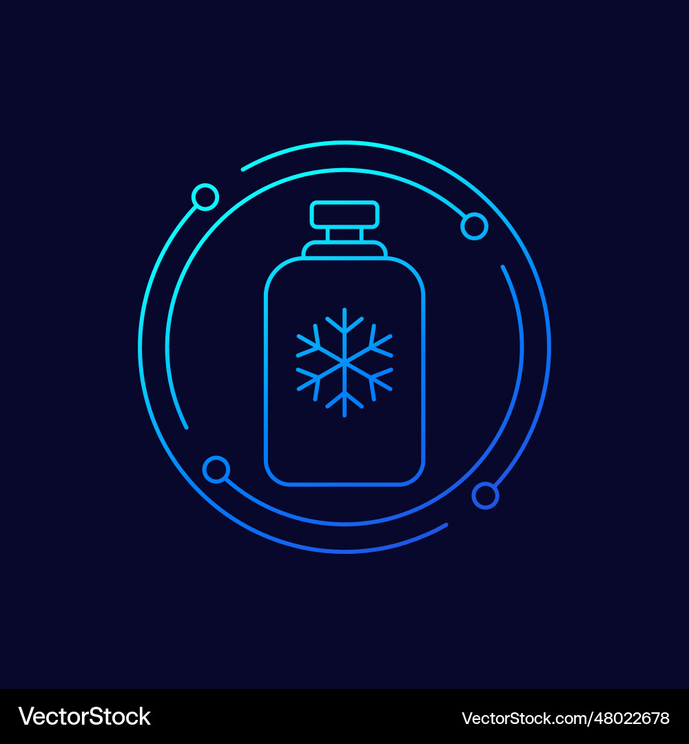 Freon refrigerant gas tank icon linear design Vector Image