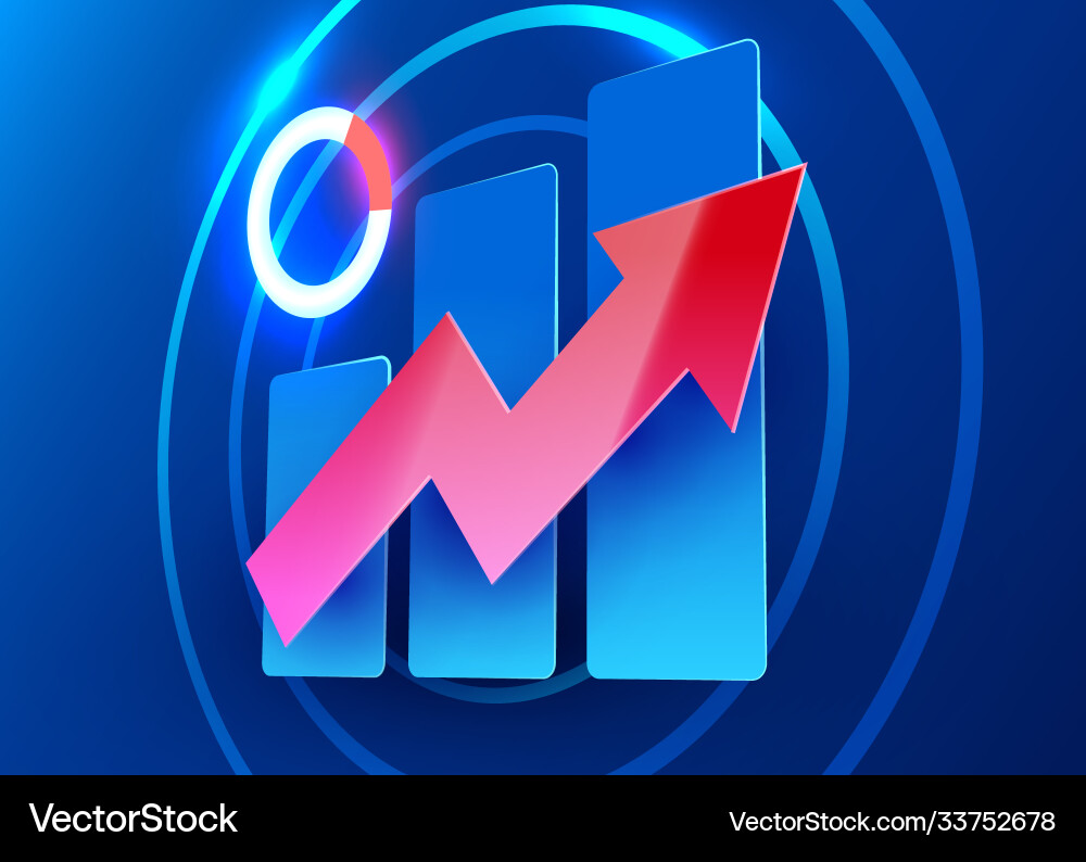 Futuristic growing chart finance and trading Vector Image
