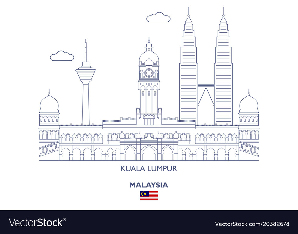 Kuala lumpur city skyline Royalty Free Vector Image Kuala lumpur city skyline Royalty Free Vector Image