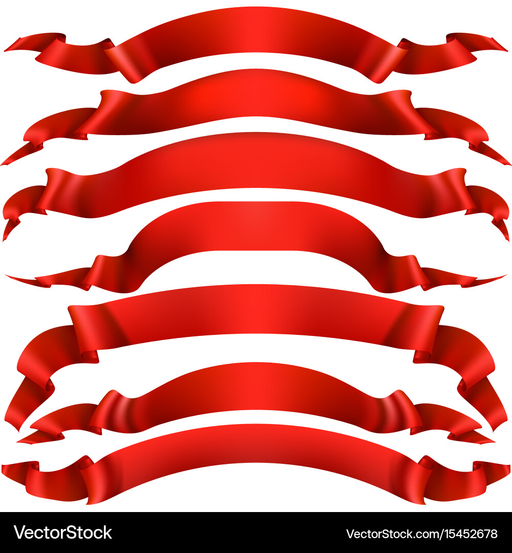 Realistic red decorative ribbon eps 10 Royalty Free Vector