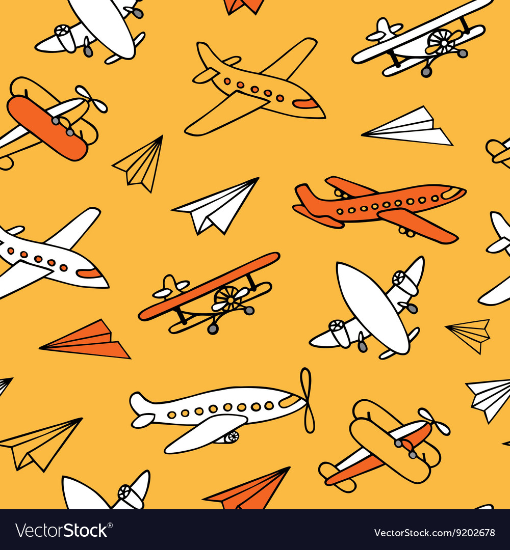 Seamless pattern of plane Royalty Free Vector Image