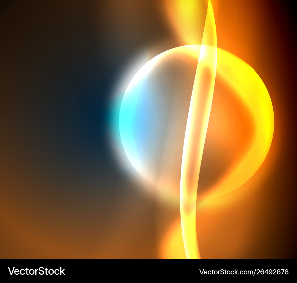 Shiny color bright neon abstract wave template Vector Image