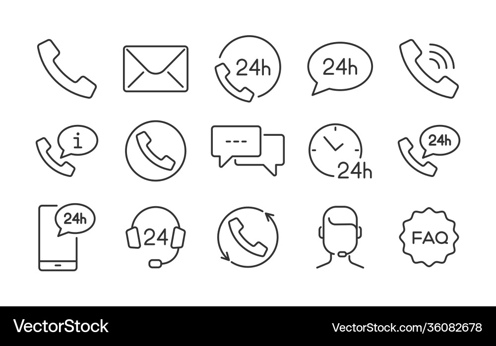 Support service and telemarketing icon set Vector Image