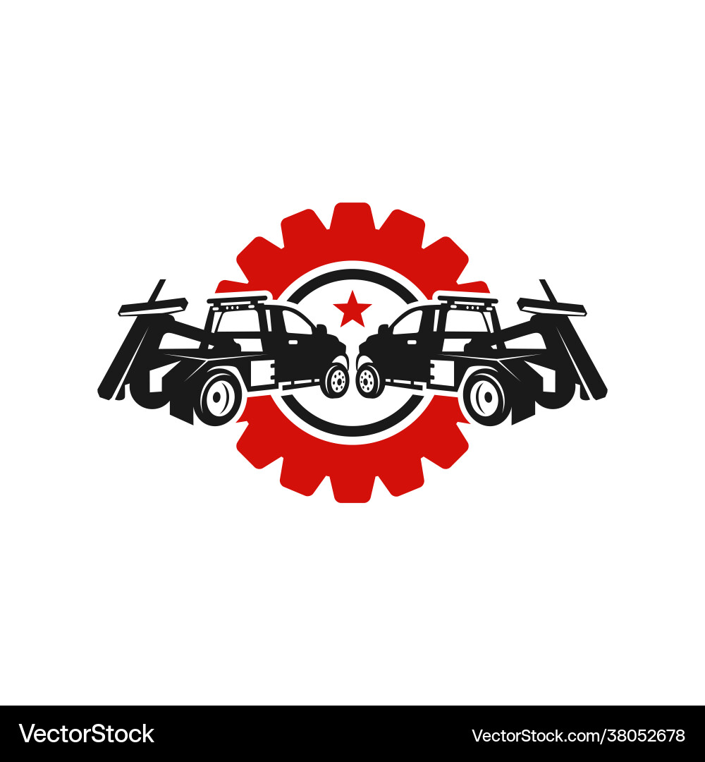 Towing car transportation service logo Royalty Free Vector