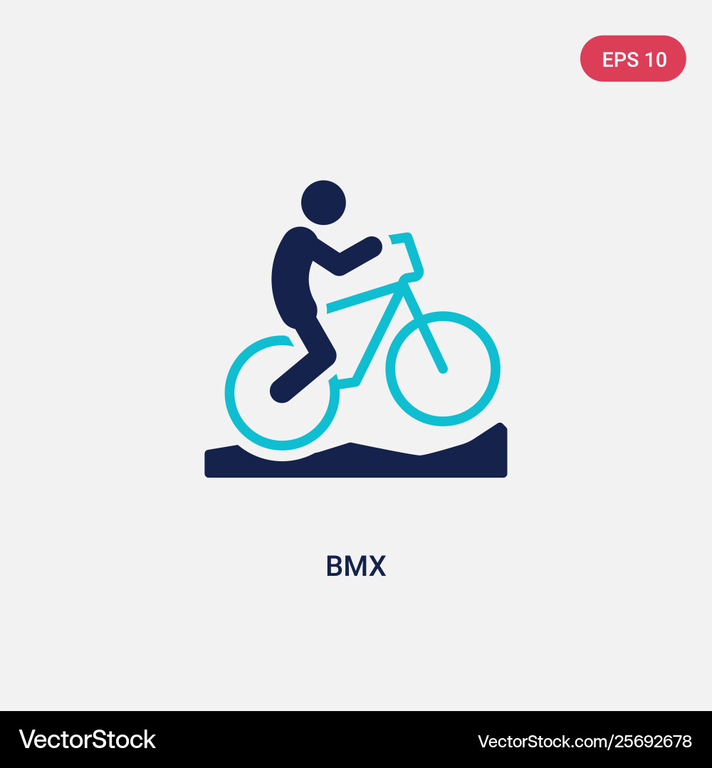 Two color bmx icon from activities concept Vector Image