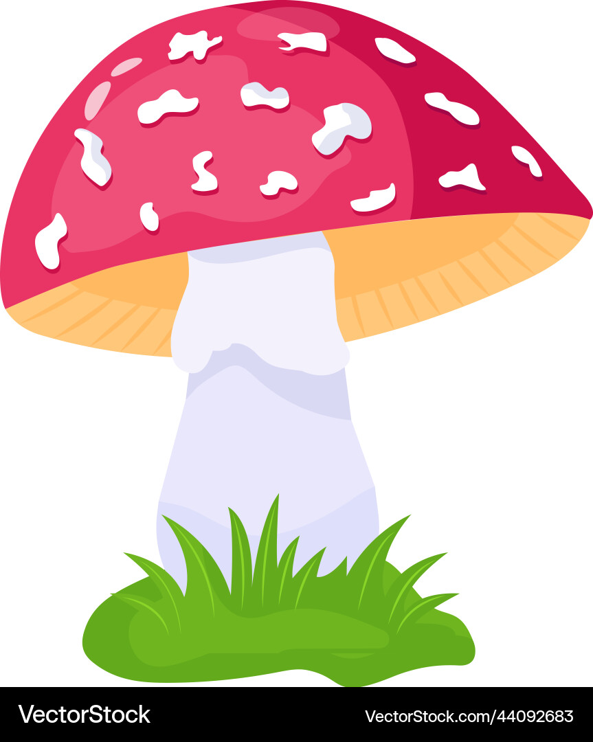 A flat of mushroom Royalty Free Vector Image - VectorStock