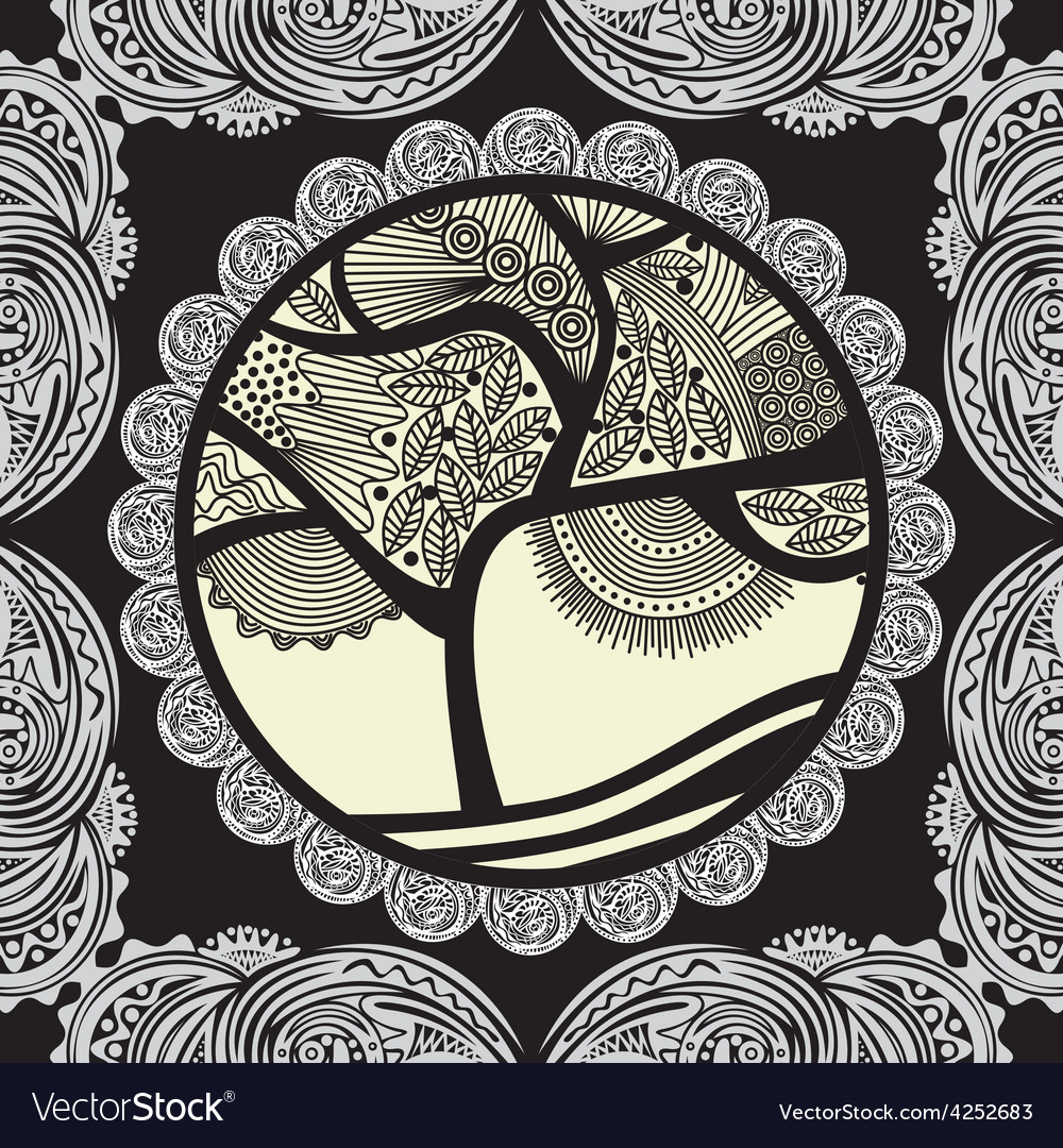 Beautiful pattern tree Royalty Free Vector Image