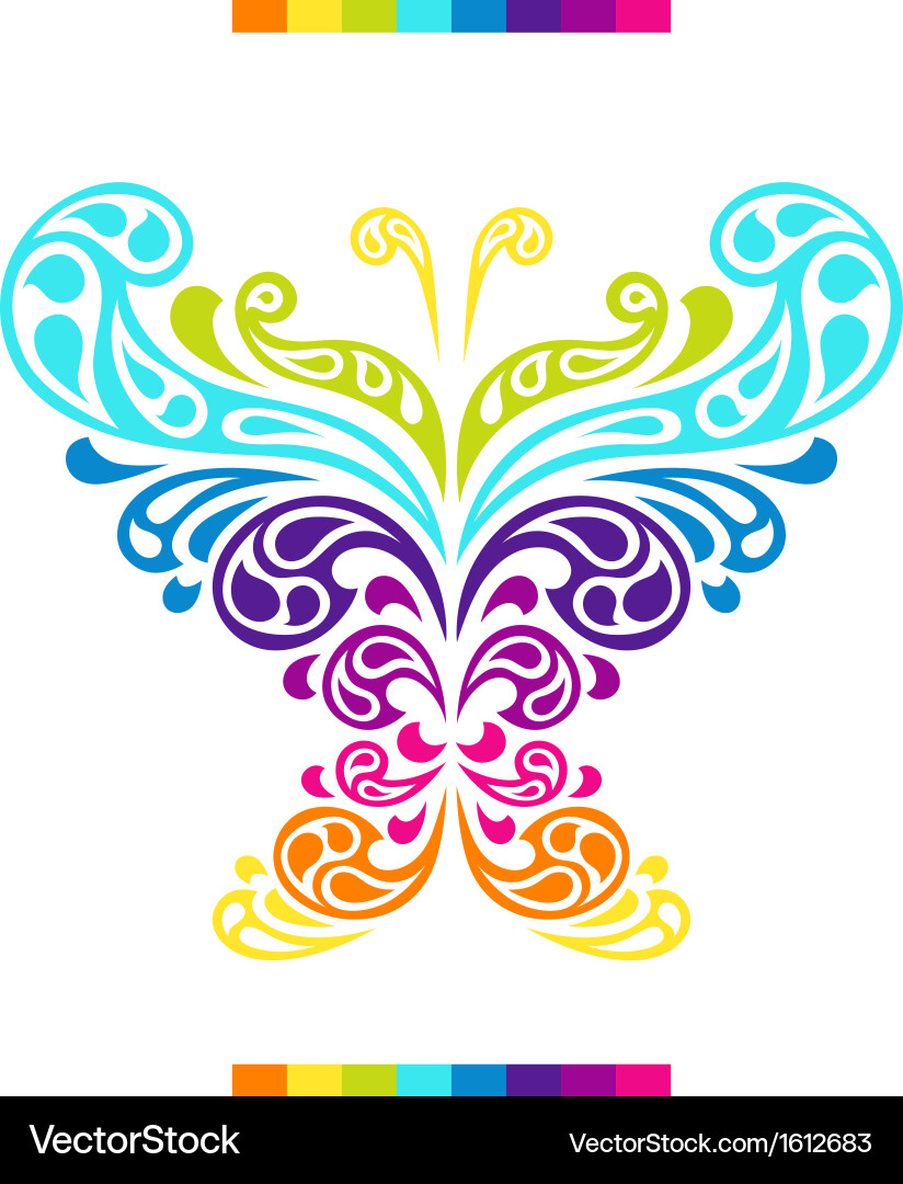 Butterfly in shape of abstract splashes drops Vector Image