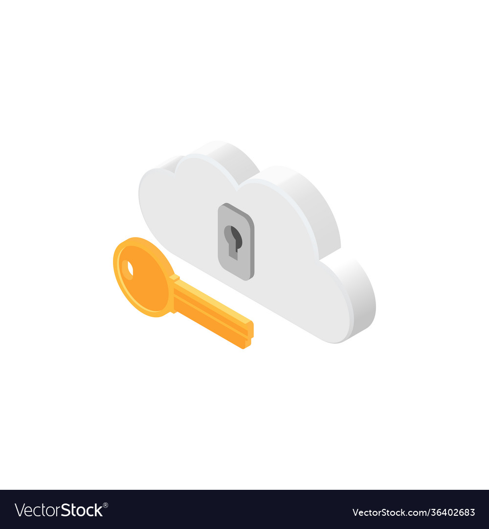 Cloud with key composition Royalty Free Vector Image