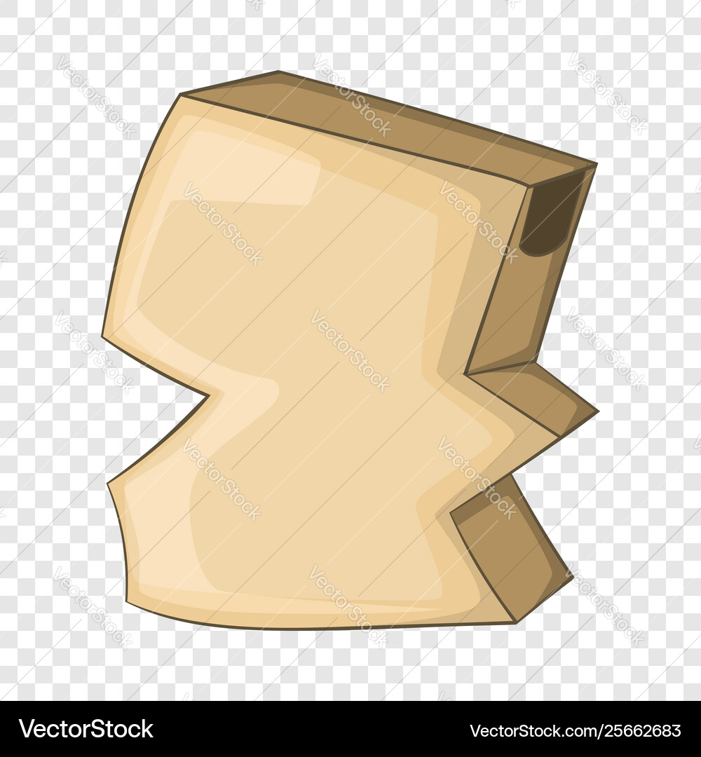 Crumpled empty cardboard box icon cartoon style Vector Image