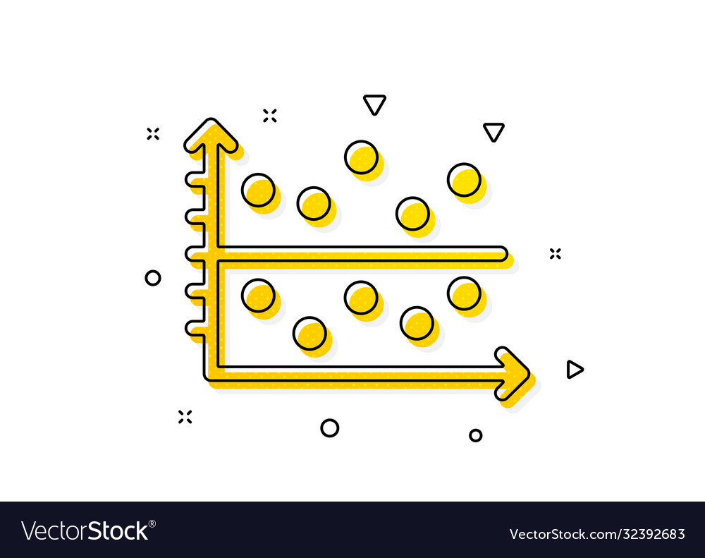 Dot plot graph icon presentation chart sign Vector Image