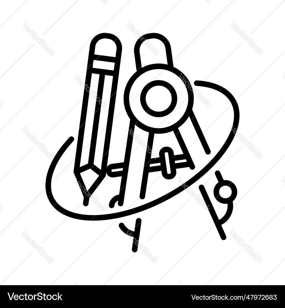 Geometrical compass icon design in line style Vector Image