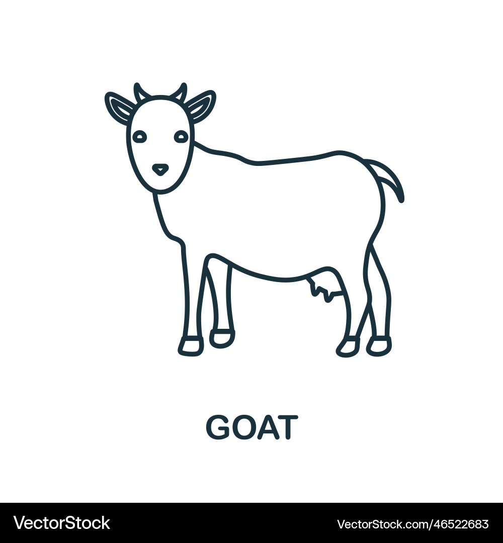 Goat line icon monochrome simple outline Vector Image