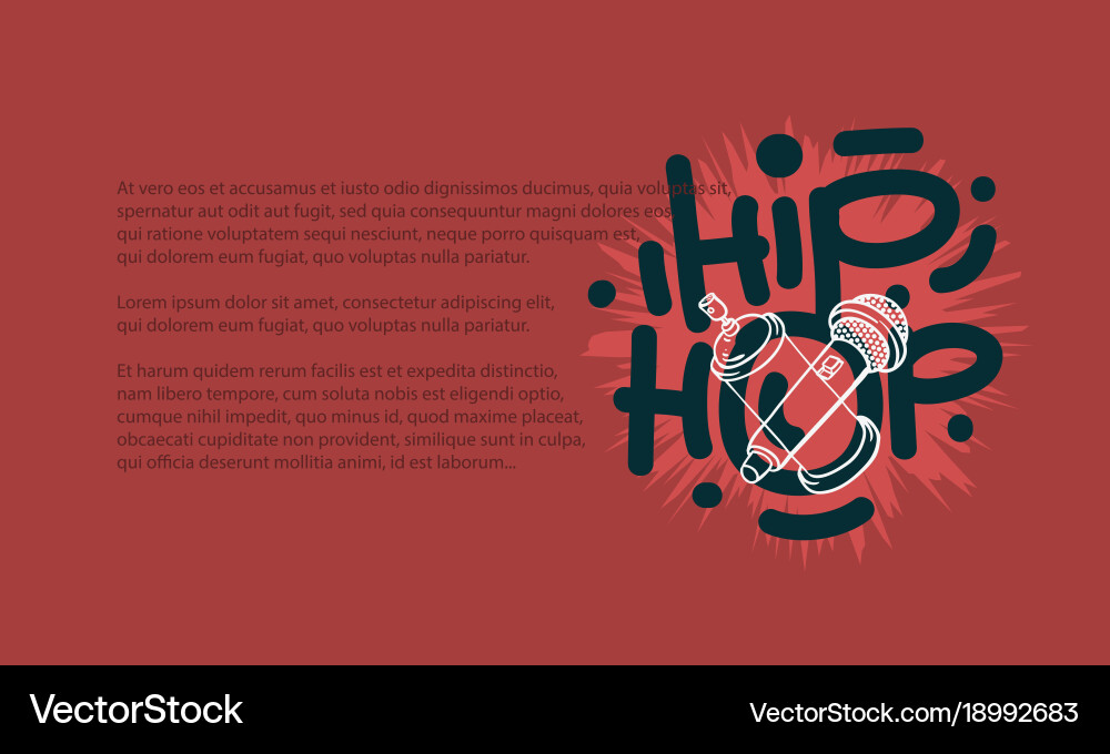 Hip hop design with a microphone and graffiti Vector Image