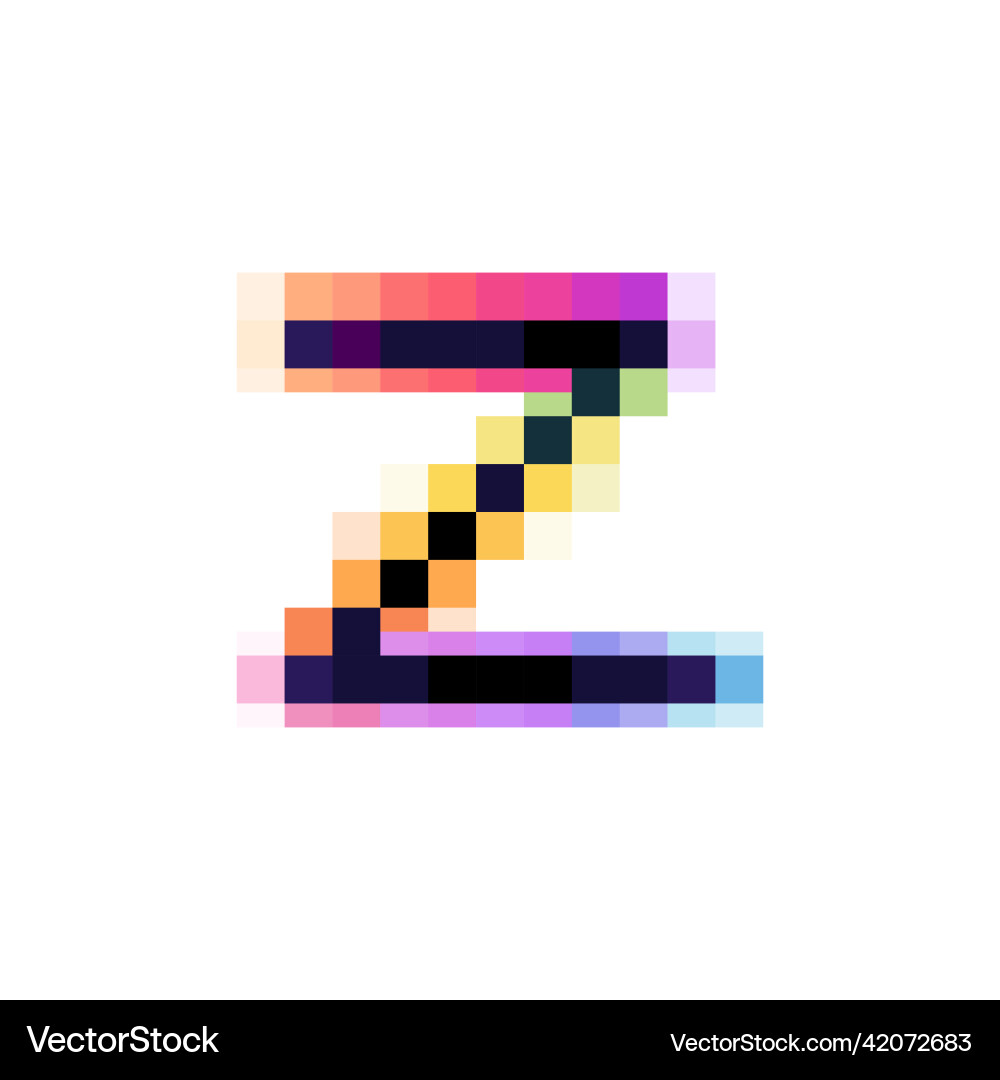 Hologram letter z logo with glitch distorted Vector Image