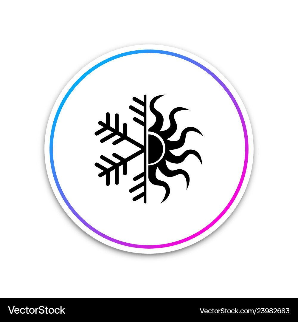 Hot and cold symbol sun snowflake icon Royalty Free Vector