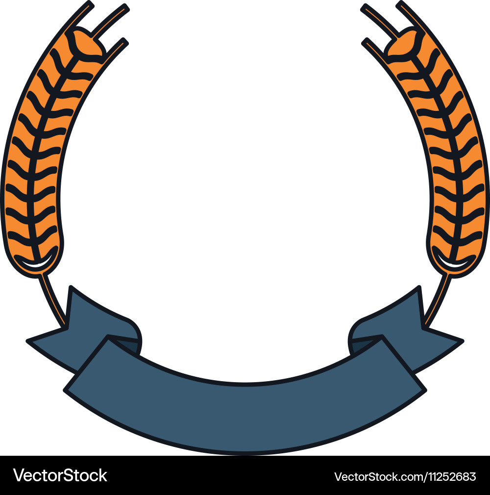 Isolated wheat ear with ribbon design Royalty Free Vector