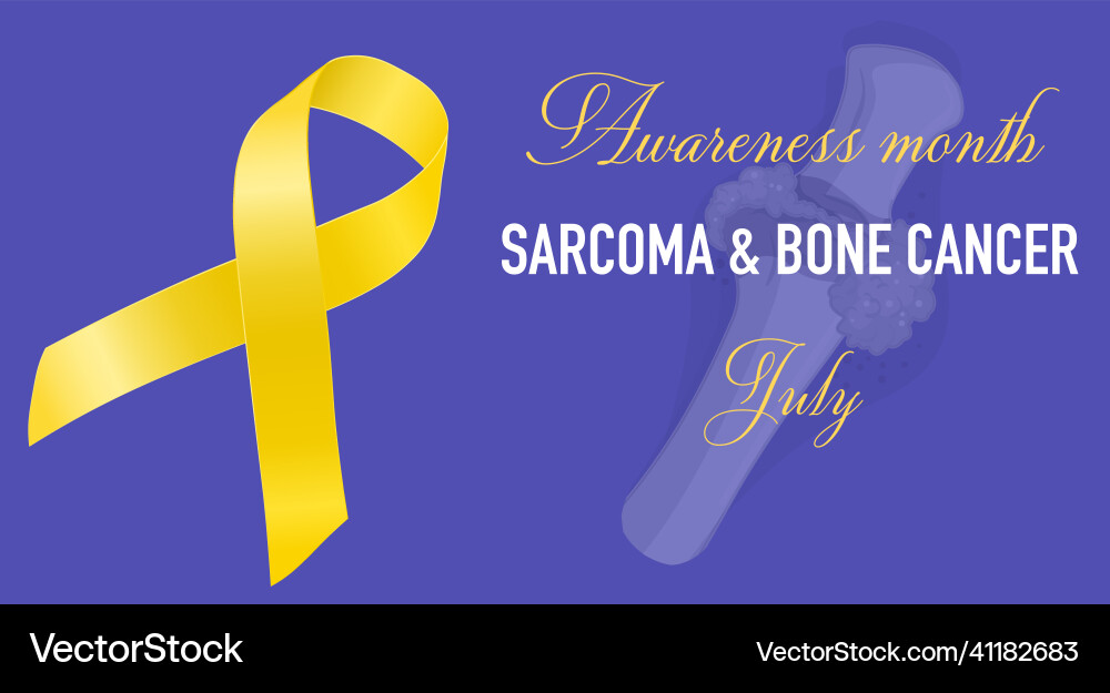 Sarcoma bone cancer awareness month banner Vector Image