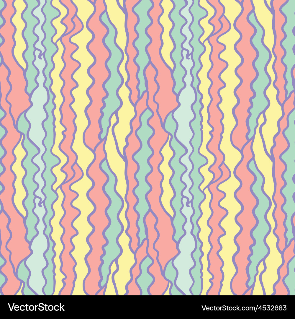Seamless waves hand-drawn pattern Royalty Free Vector Image