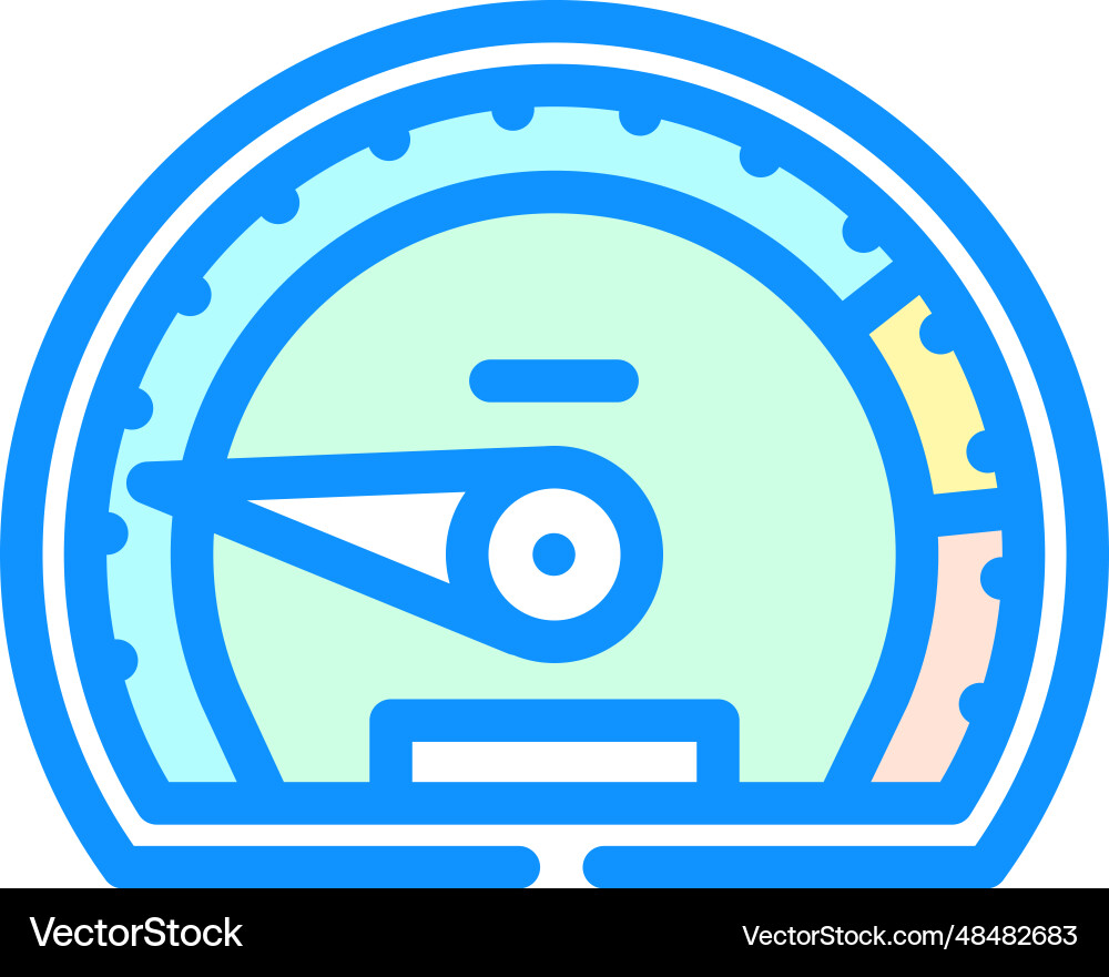 Speedometer vehicle speed auto color icon Vector Image