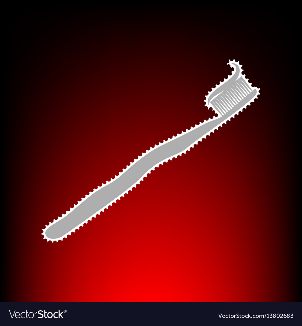 Toothbrush with applied toothpaste portion Vector Image