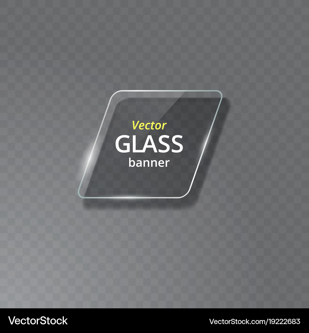 Transparent glass plate mock up see through Vector Image