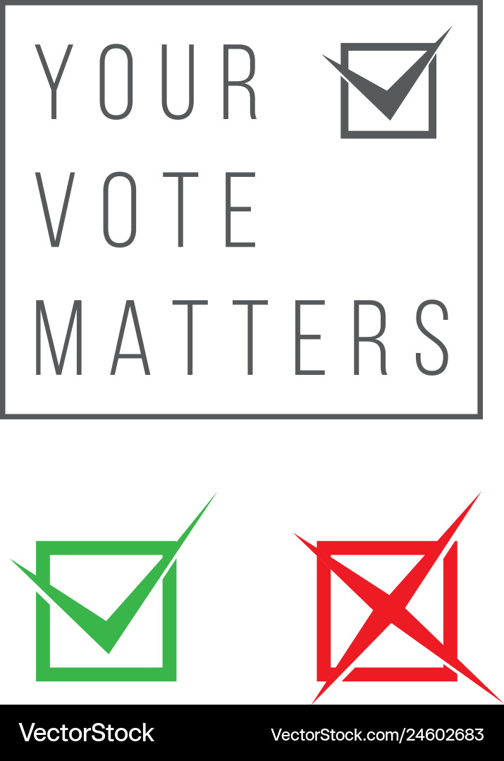 Voting sign for and against - yes Royalty Free Vector Image