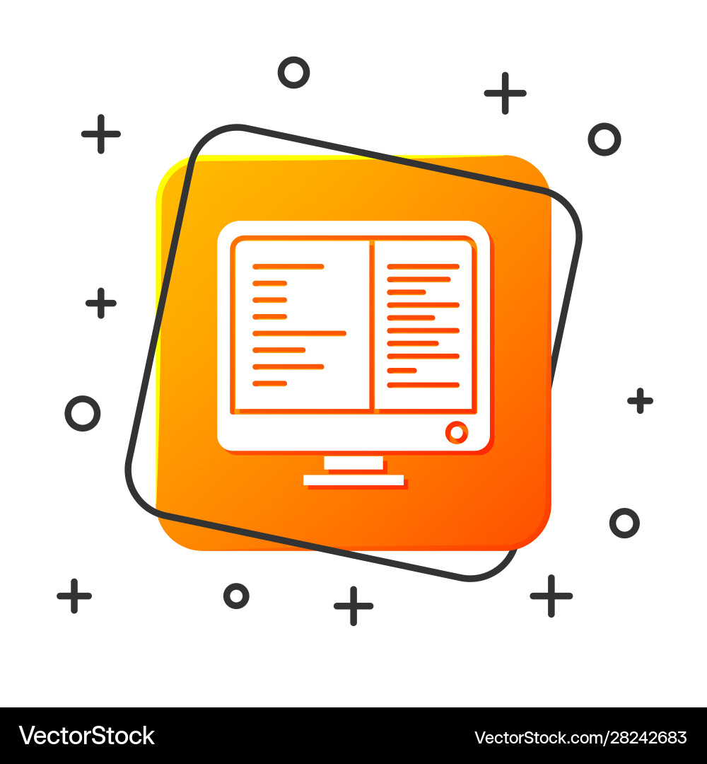 White computer monitor screen icon isolated Vector Image