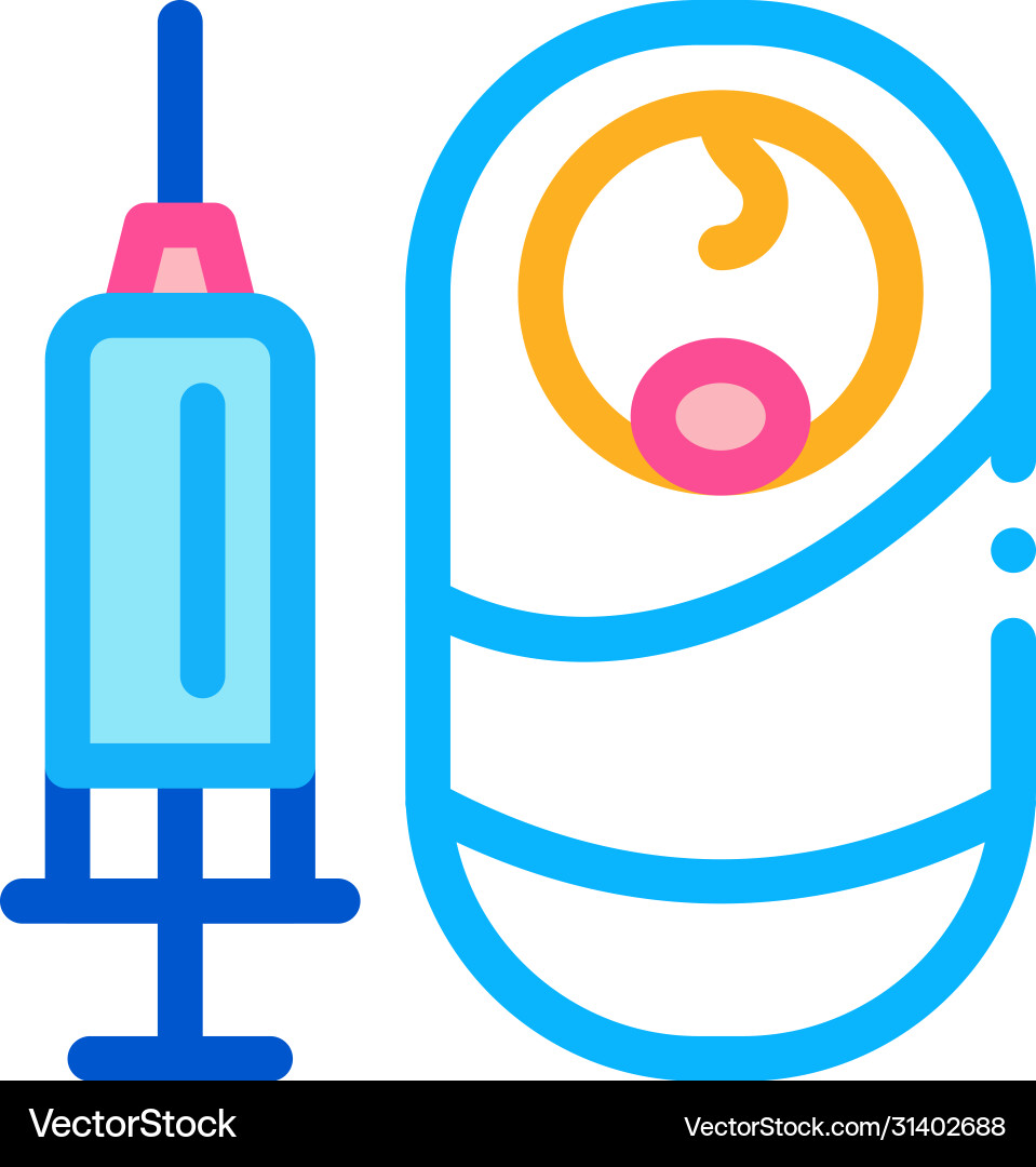 Baby injection icon outline Royalty Free Vector Image