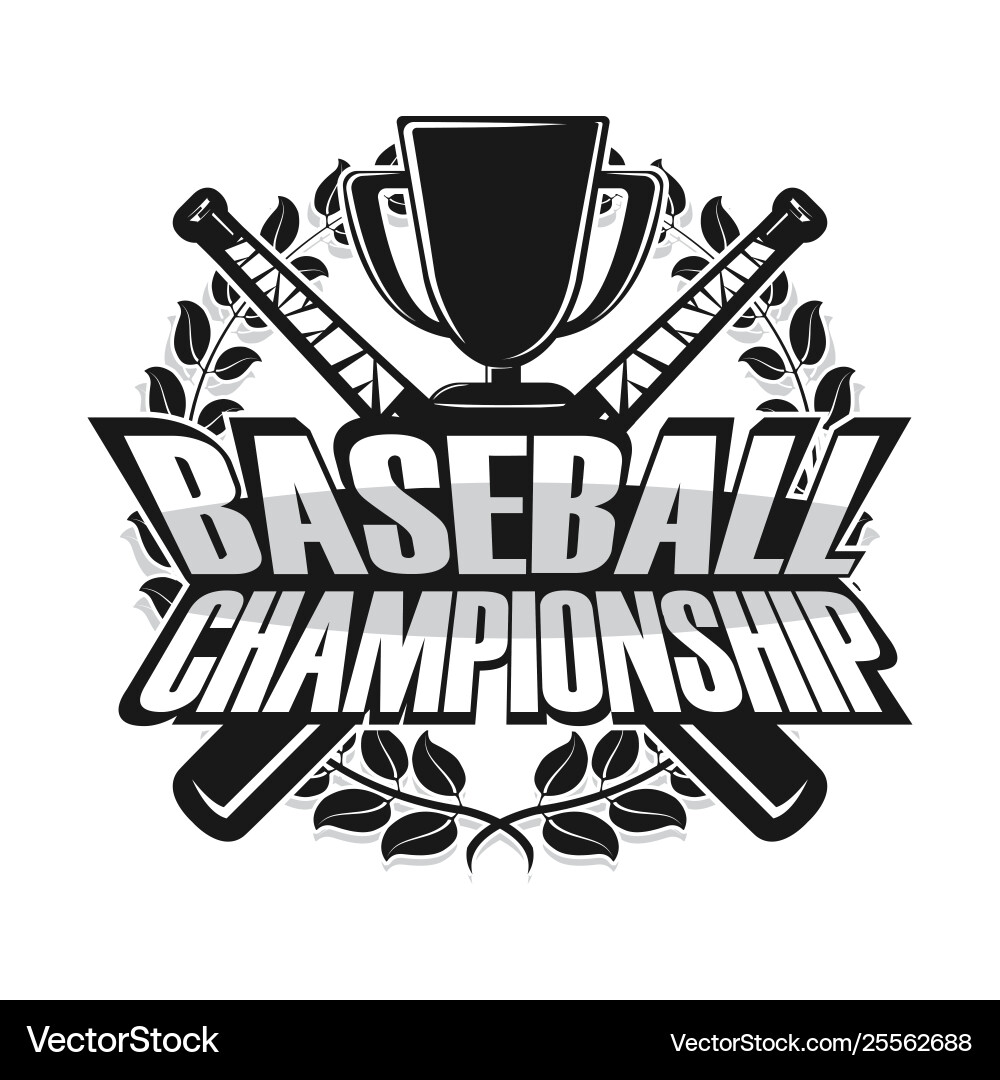 Baseball championship monochrome Royalty Free Vector Image