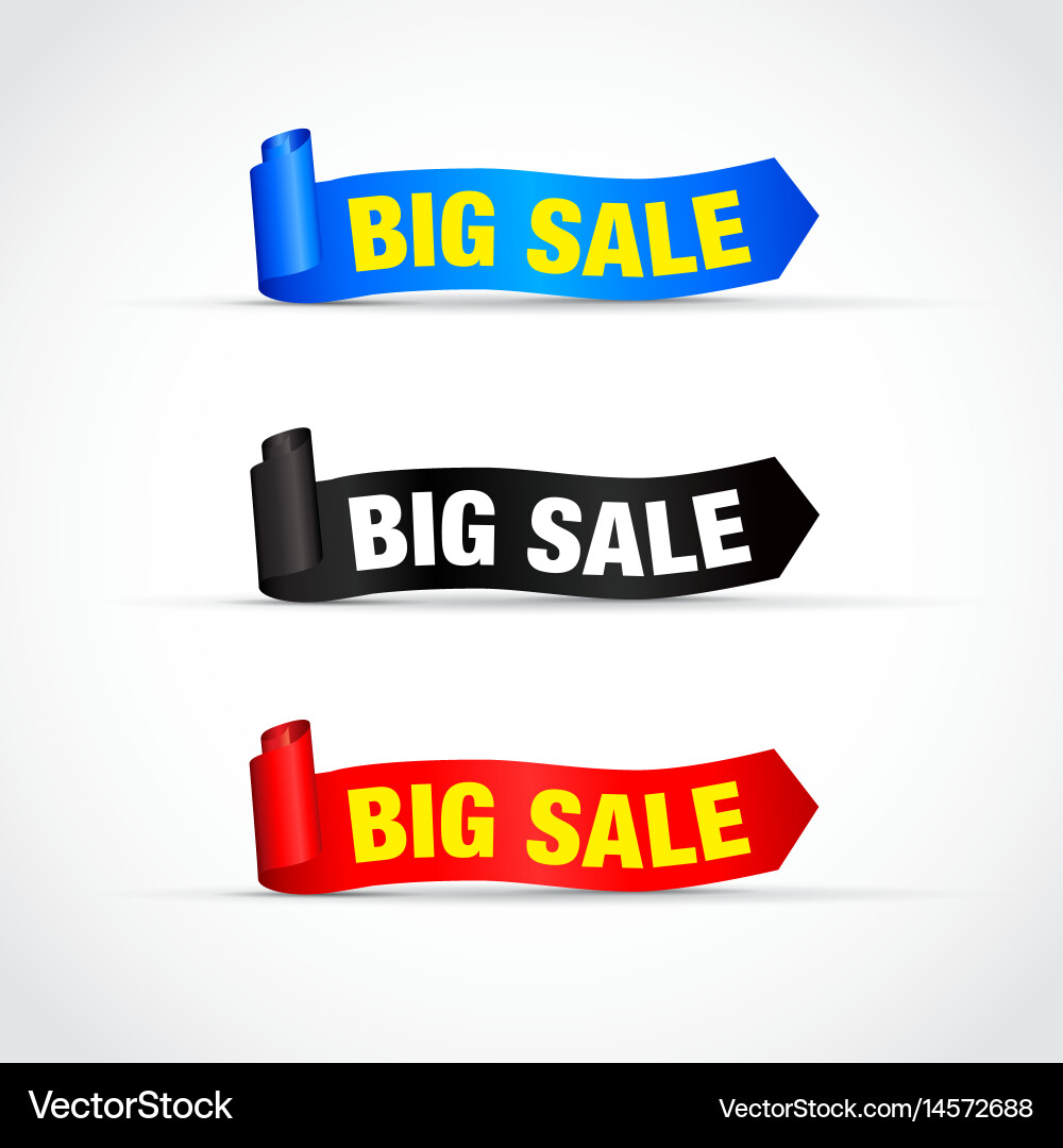 Big sale sign set Royalty Free Vector Image - VectorStock