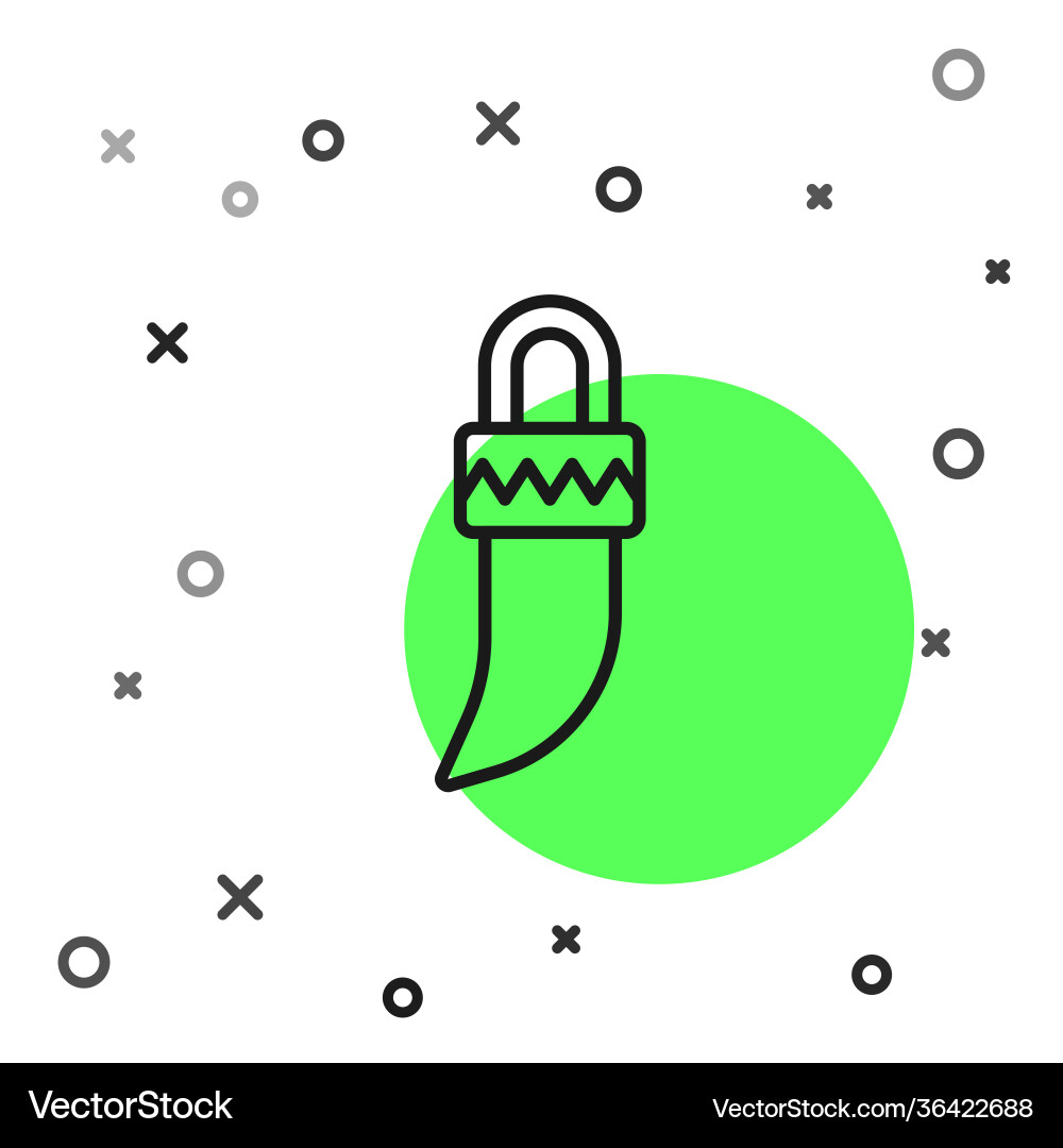 Black line native american indian tooth icon Vector Image