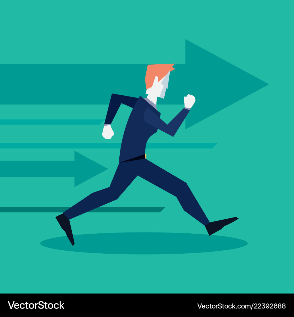 Businessman arrows success Royalty Free Vector Image