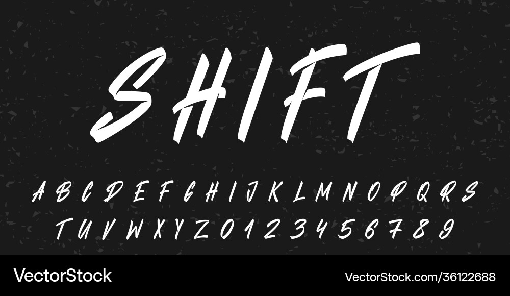 Hand drawn lettering font retro brush Royalty Free Vector