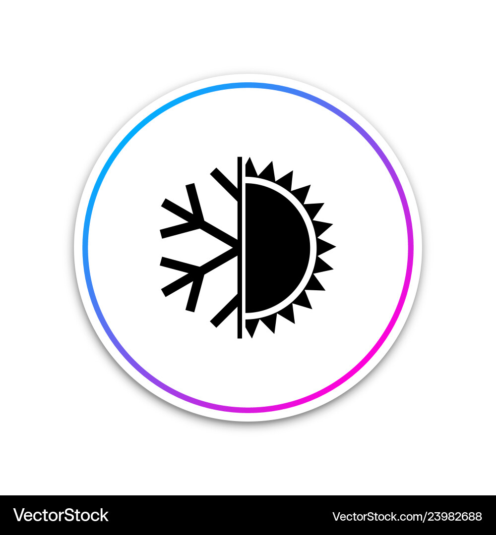 Hot and cold symbol sun snowflake icon Royalty Free Vector