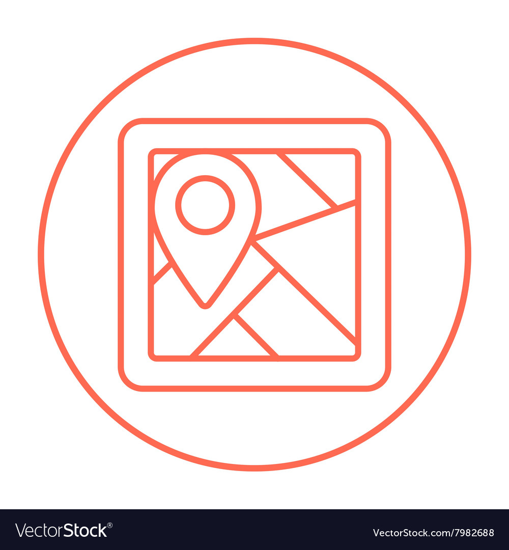 Map with pointer line icon Royalty Free Vector Image