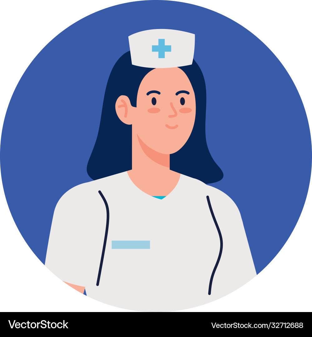 Nurse with uniform female in frame circular Vector Image