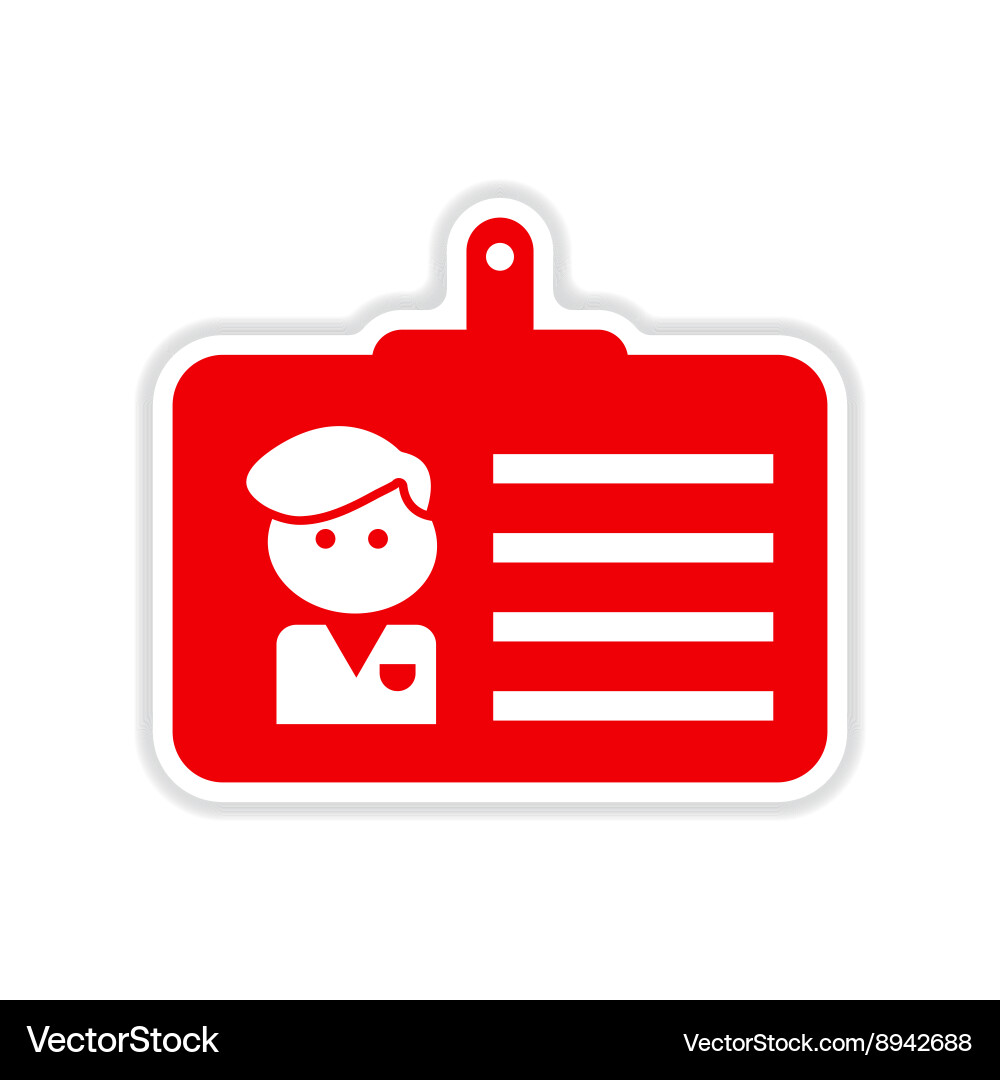 Paper sticker on white background identity card Vector Image
